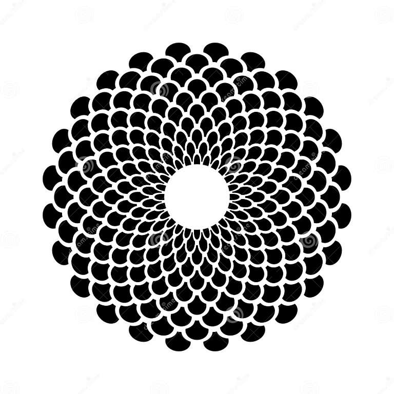 Abstract Decorative Radial Pattern in Flower Rosette Shape Stock Vector ...