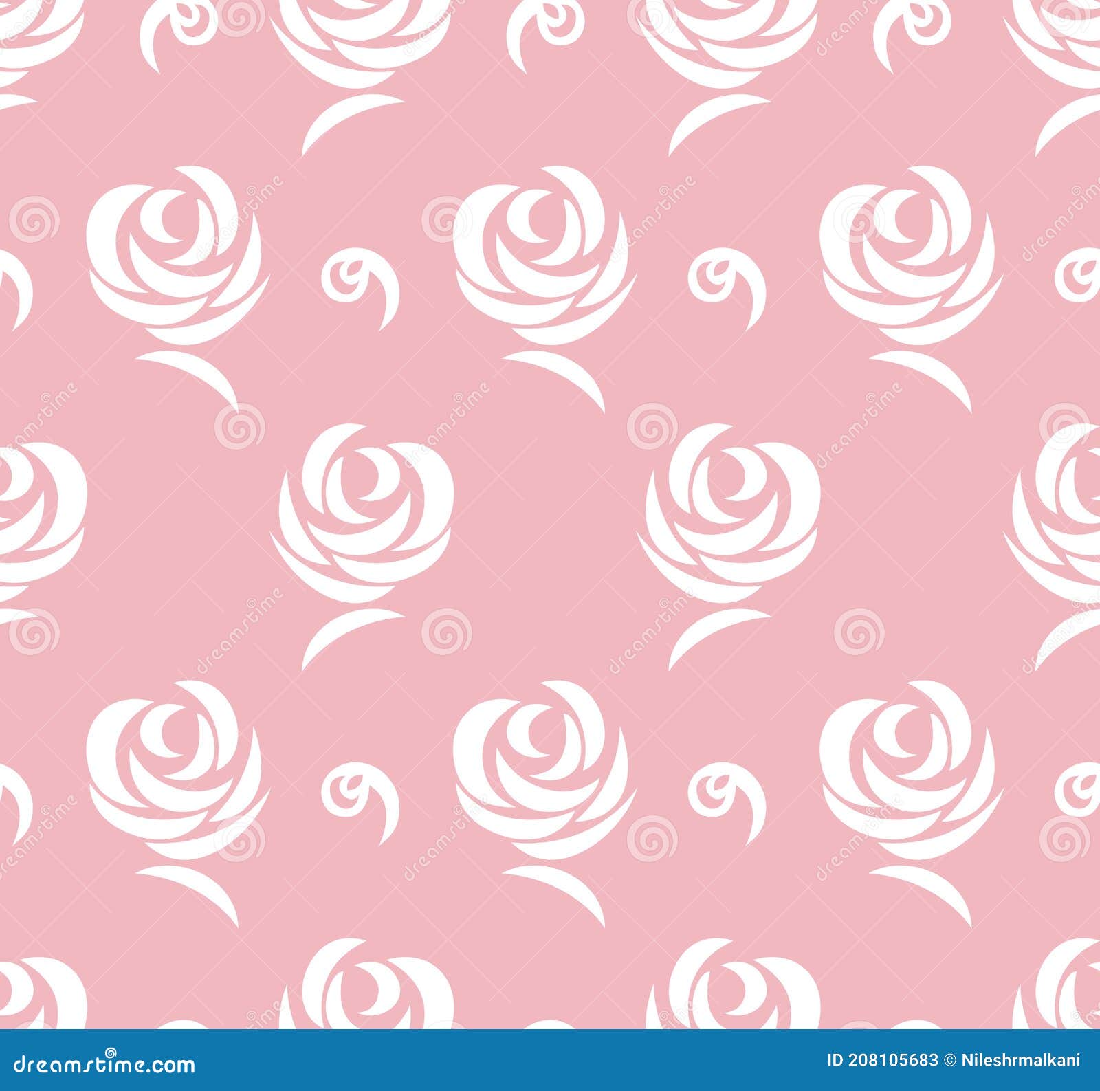 Abstract Decorative Rose Flower Pattern Stock Vector - Illustration of ...