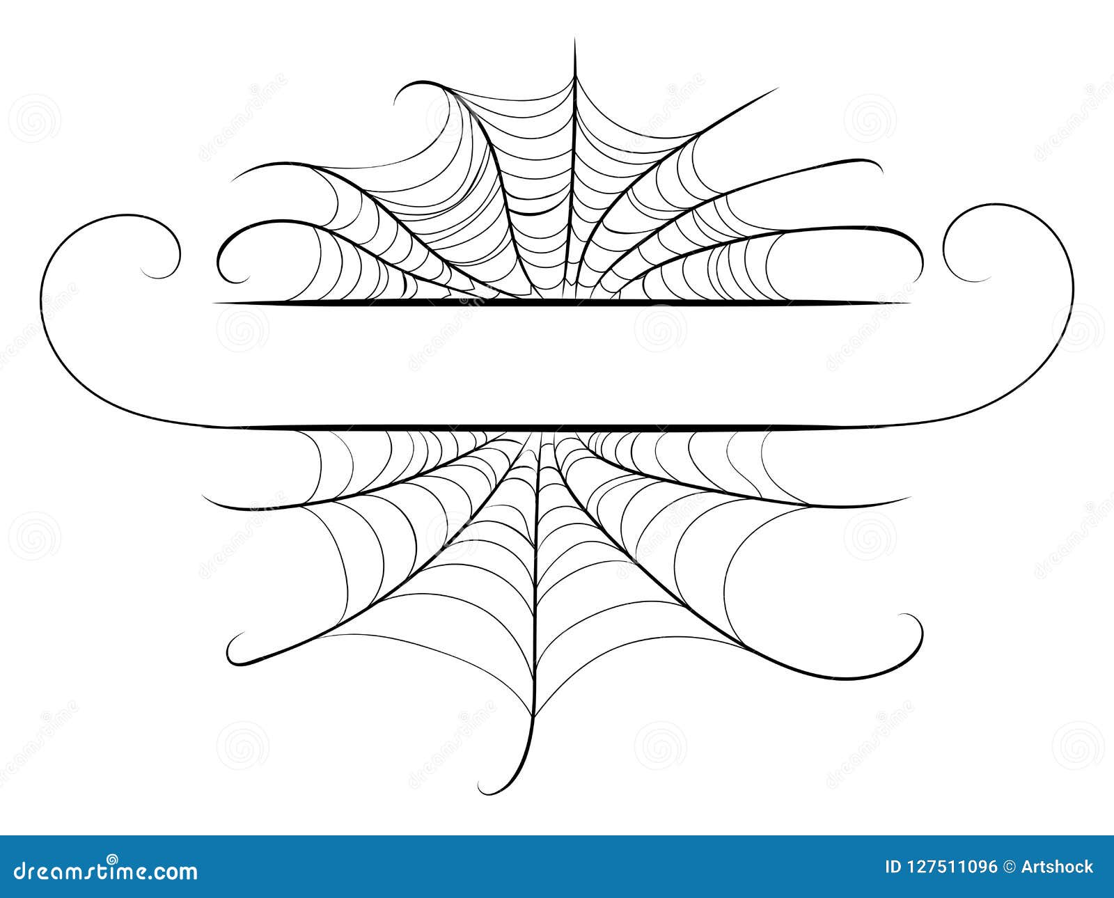Decorative Spider Web Border Stock Vector - Illustration of decoration ...