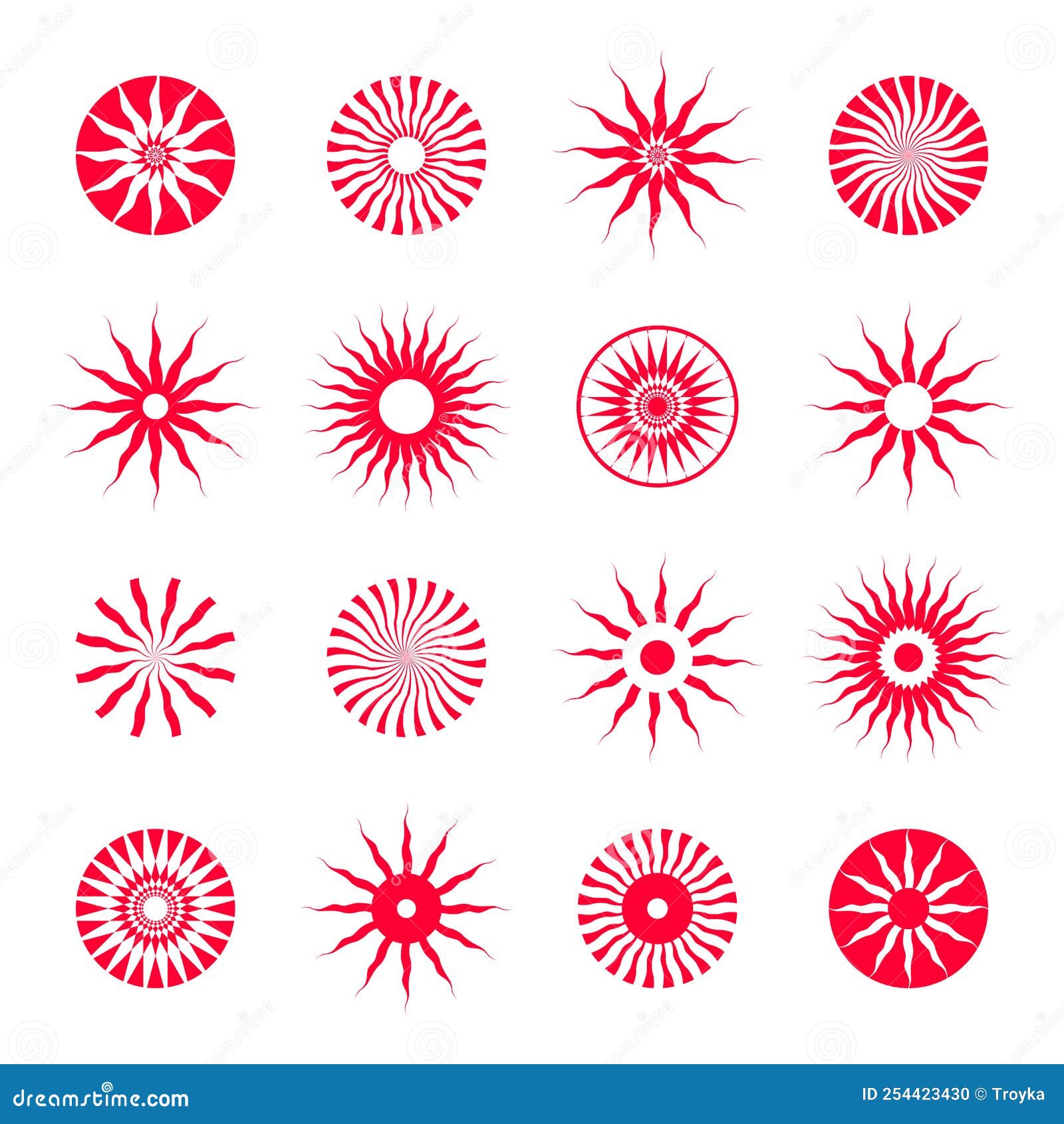 Abstract Decorative Sun Icons Stock Vector - Illustration of card ...