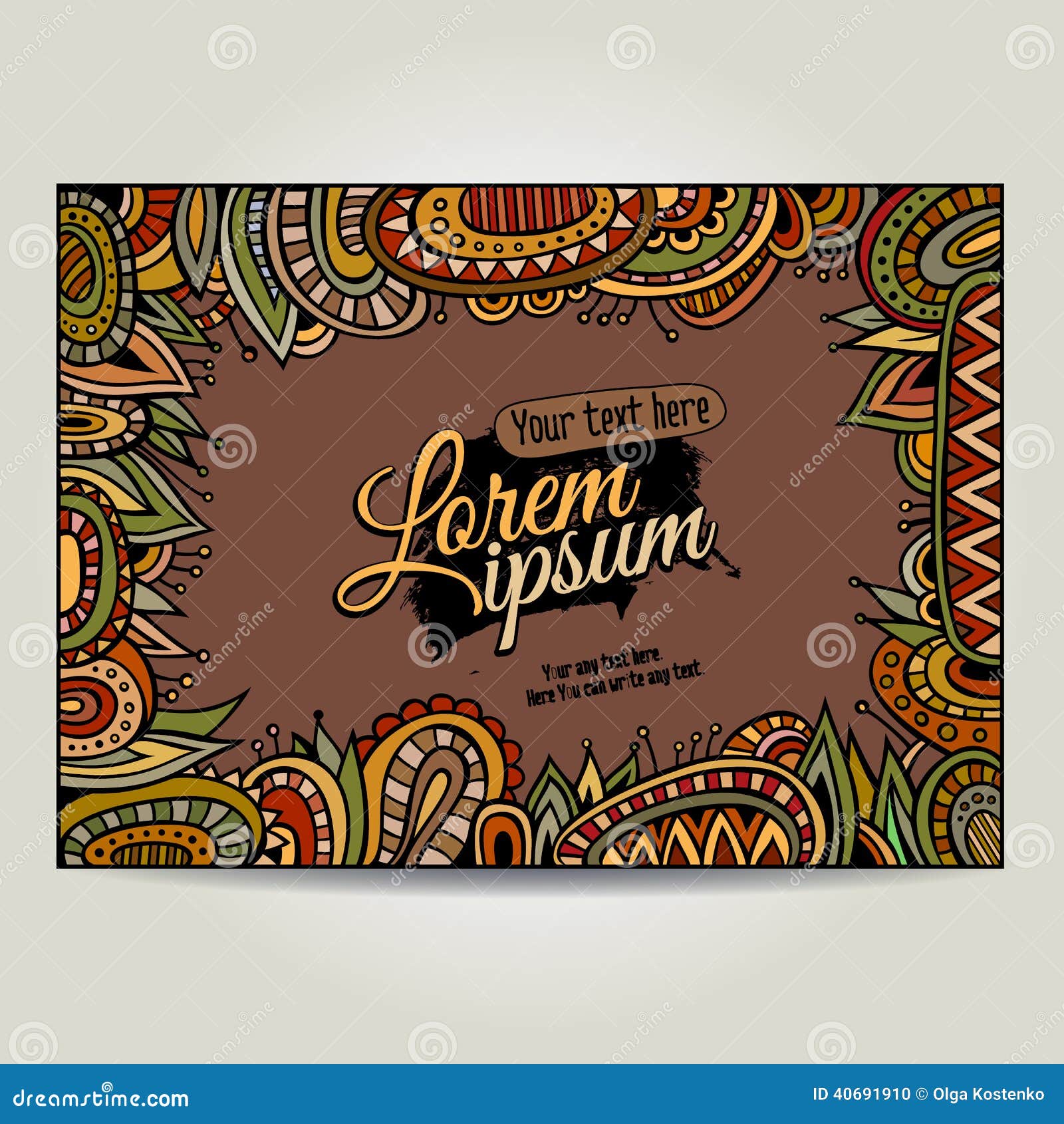 Abstract Decorative Vector Ethnic Border Stock Vector - Illustration of ...