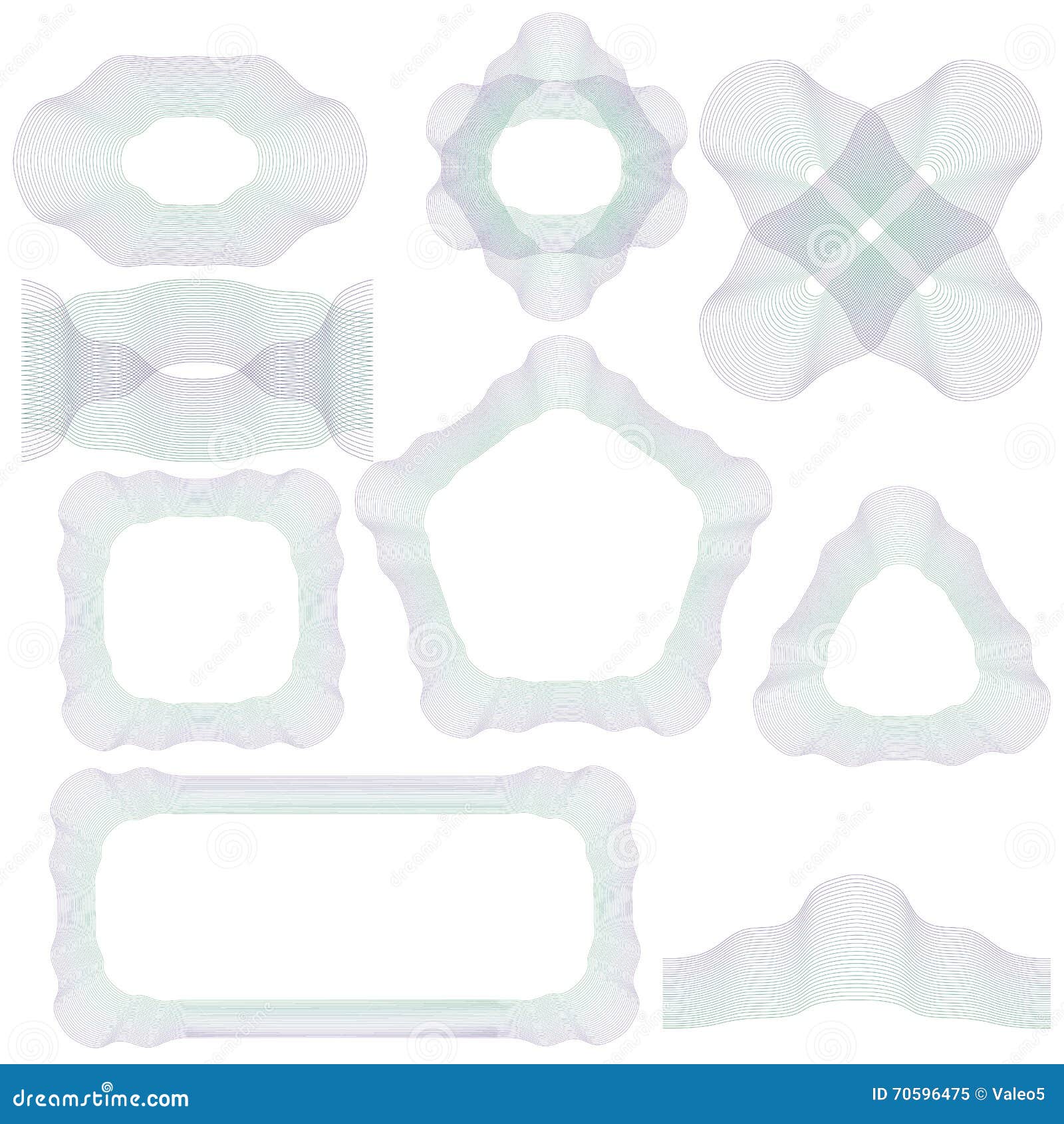 Abstract Decorative Wave Frames Stock Vector - Illustration of award ...