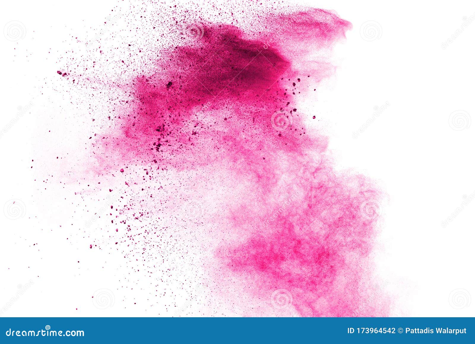 Abstract Deep Pink Powder Explosion on White Background. Freeze Motion ...