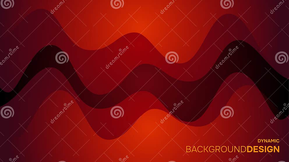 Abstract Deep Red Dynamic Waves Background Stock Vector - Illustration ...