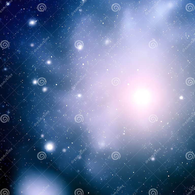 Abstract Deep Space Background with Glowing Nebula and Stars Ai ...