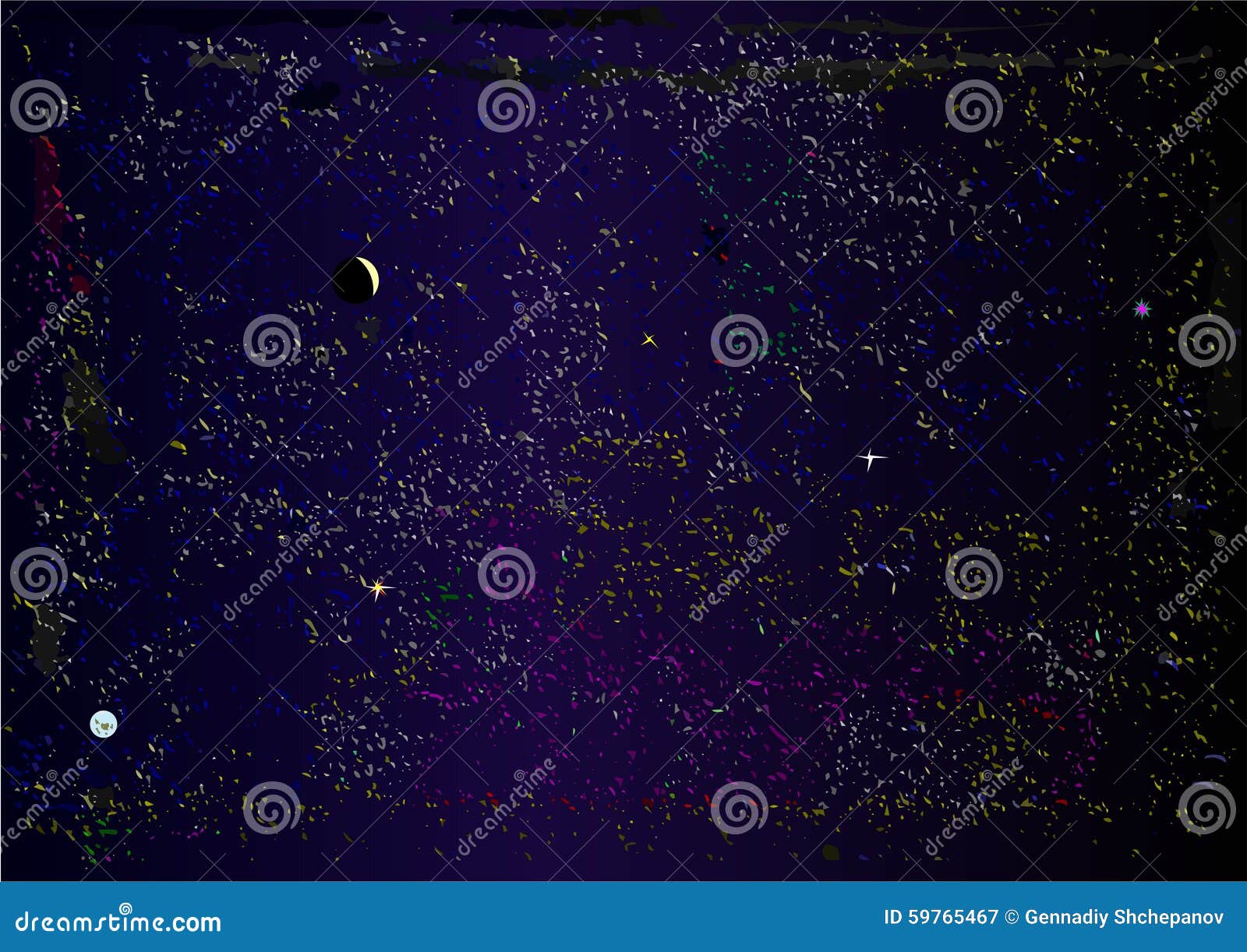 Abstract deep space. stock vector. Illustration of space - 59765467