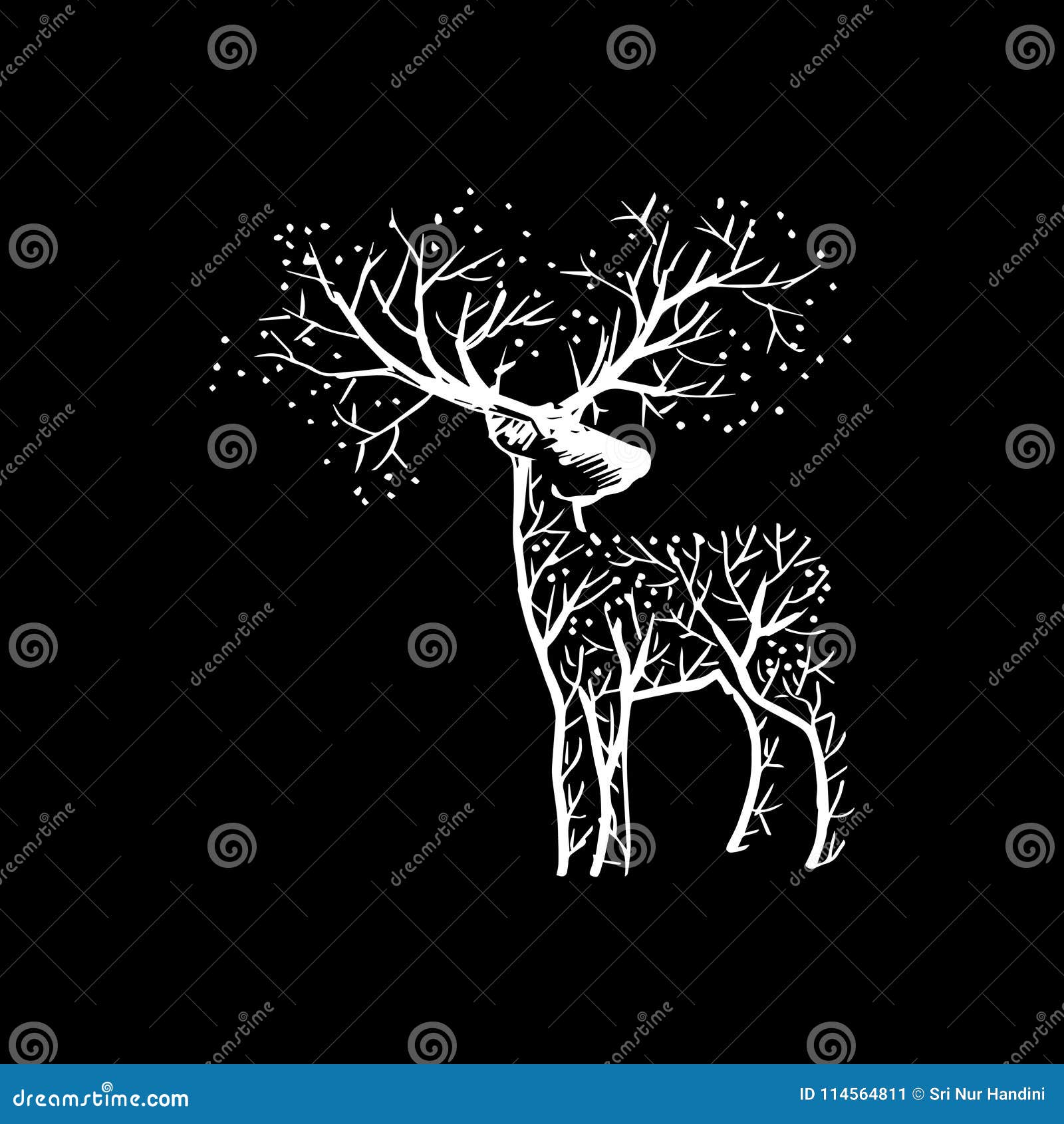 Abstract deer stock illustration. Illustration of decor - 114564811