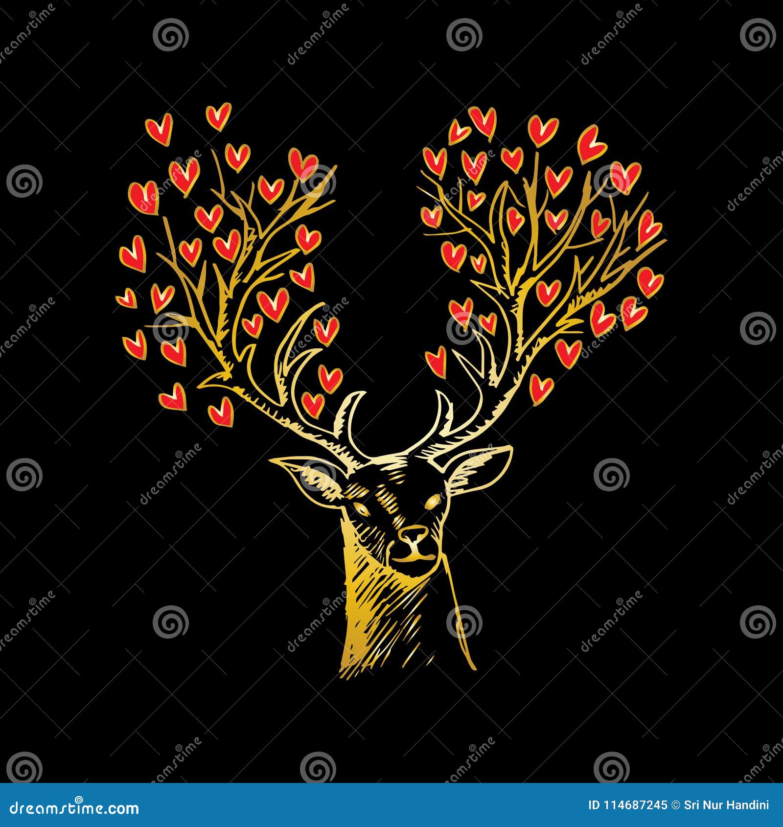 Abstract deer stock vector. Illustration of branch, tree - 114687245