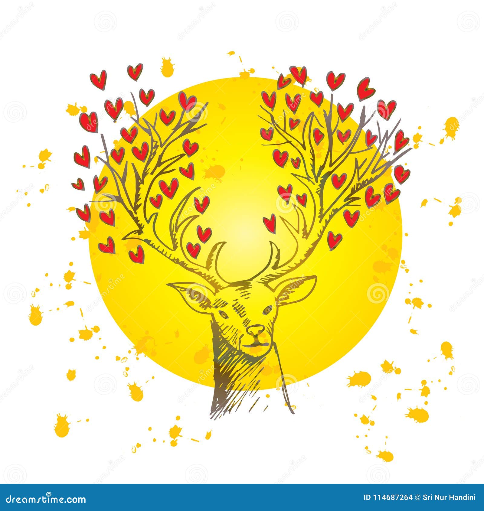 Abstract deer stock vector. Illustration of snow, plant - 114687264