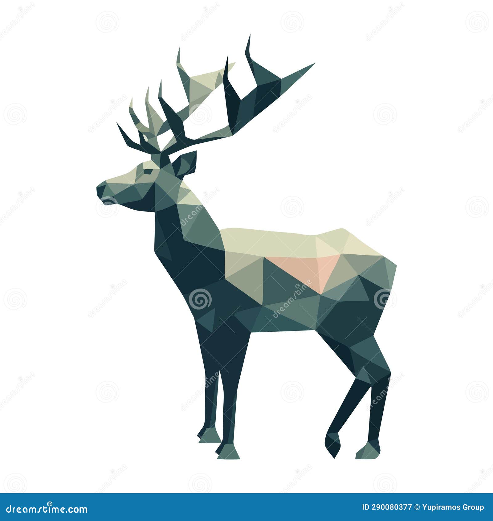 Abstract Deer Silhouette in Low Poly Design, Isolated Stock ...