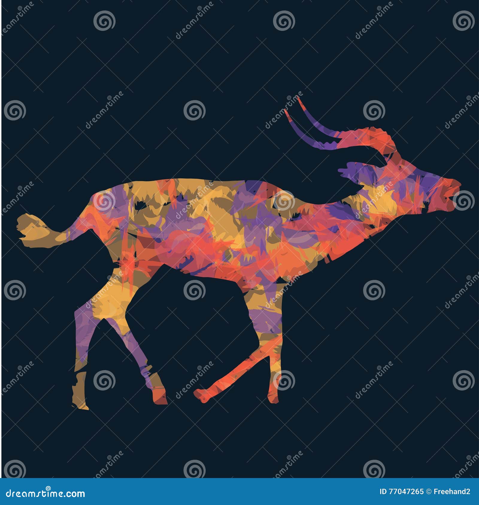 ABSTRACT DEER SILHOUETTE WATERCOLOR Stock Illustration - Illustration ...