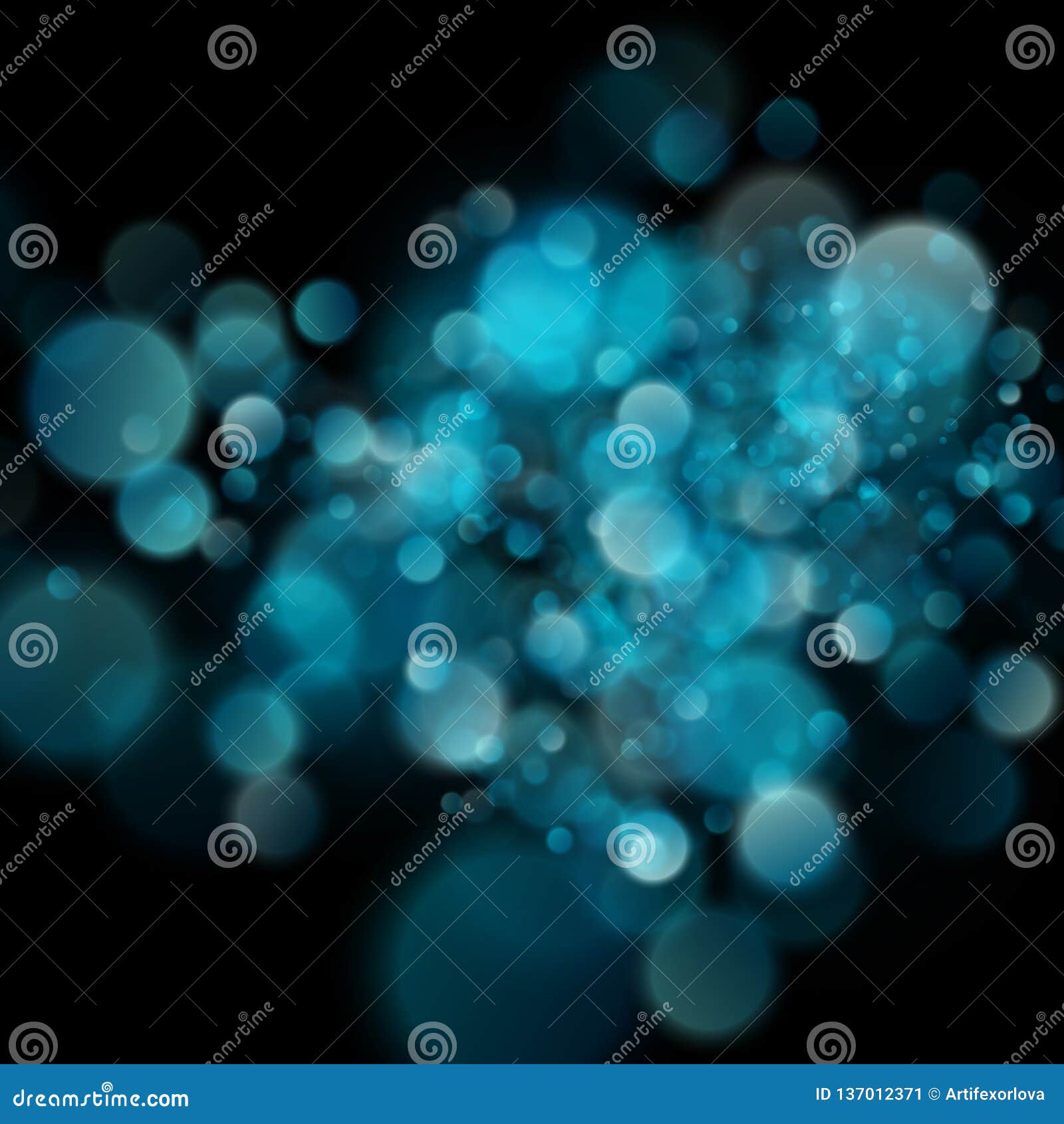 Abstract Defocused Circular Blue Bokeh on Dark Background. EPS 10 Stock ...