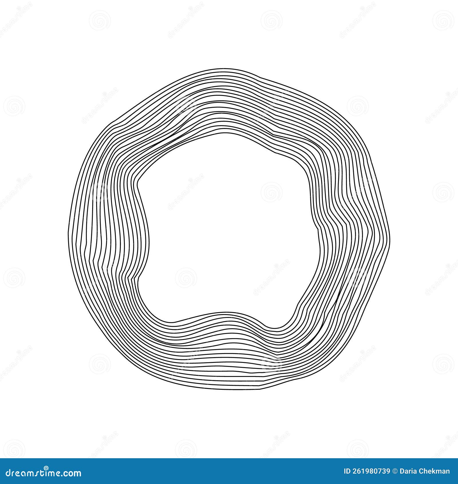 Abstract Deformed Circle Banner. Distorted Contour Stock Vector ...