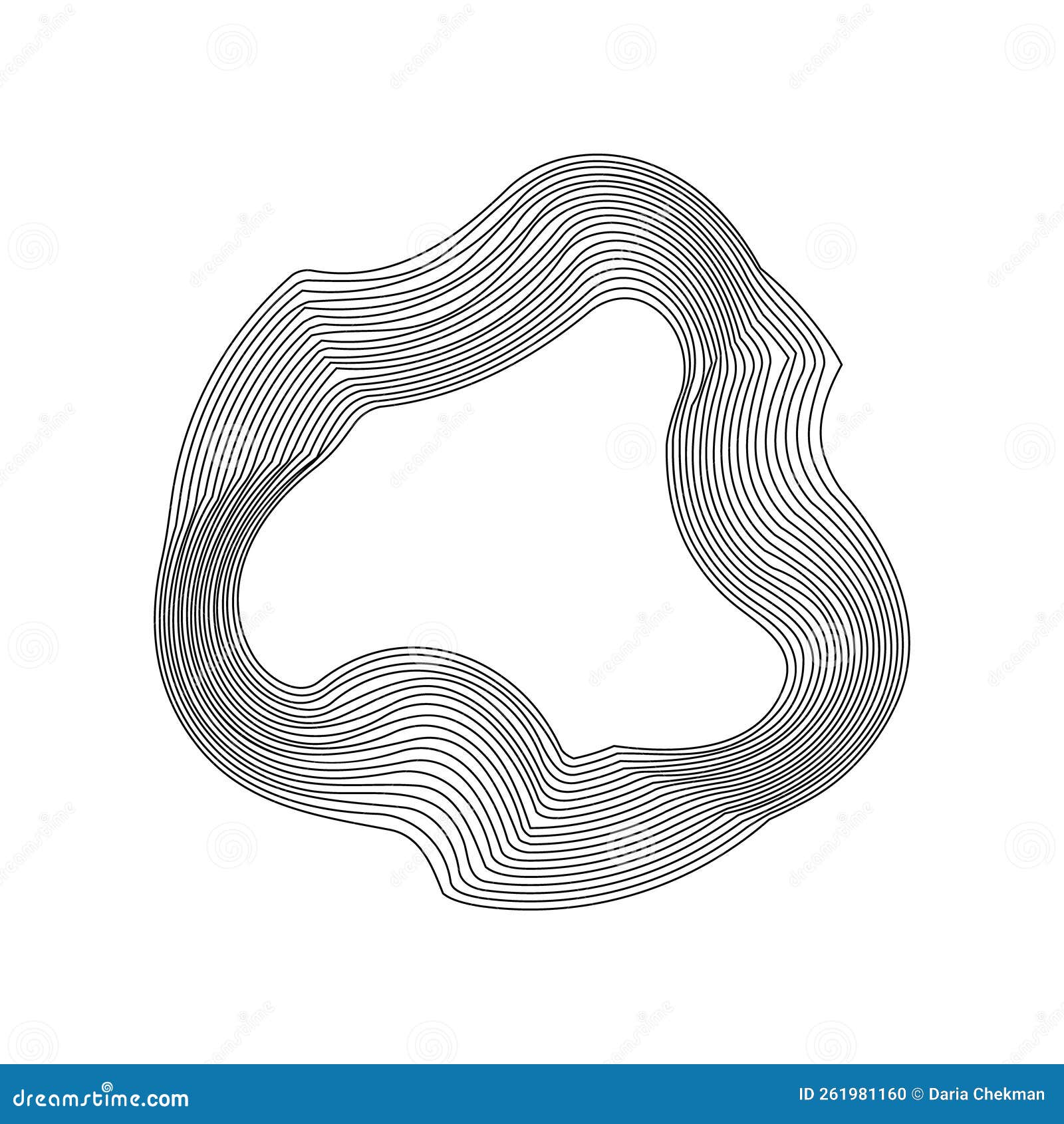 Abstract Deformed Circle Banner. Distorted Contour Stock Vector ...