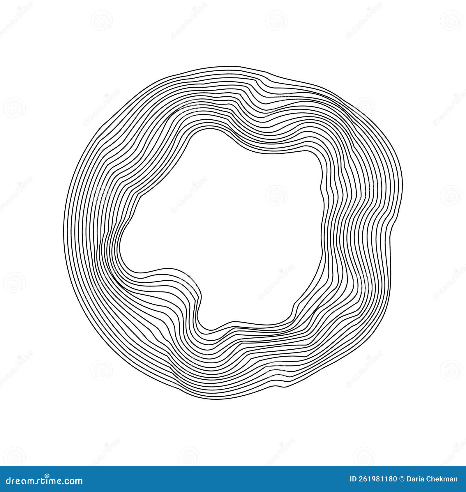 Abstract Deformed Circle Banner. Distorted Contour Stock Vector ...