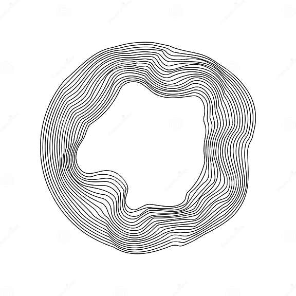 Abstract Deformed Circle Banner. Distorted Contour Stock Vector ...