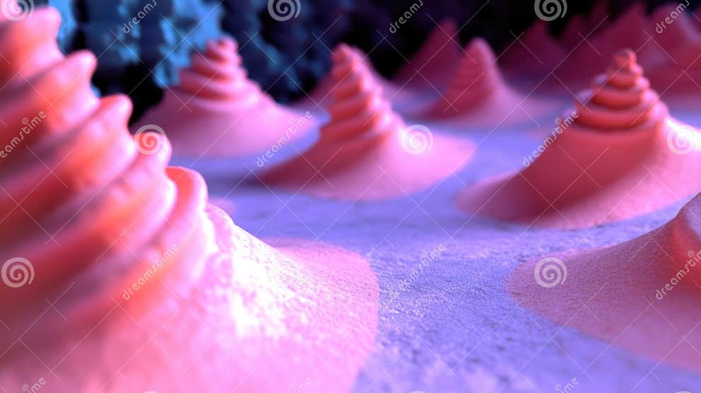 Abstract Depiction of Conical Structures Resembling a Microscopic View ...