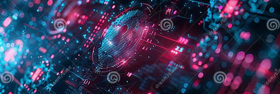 An Abstract Depiction of a Cybersecurity Network with Digital Locks ...