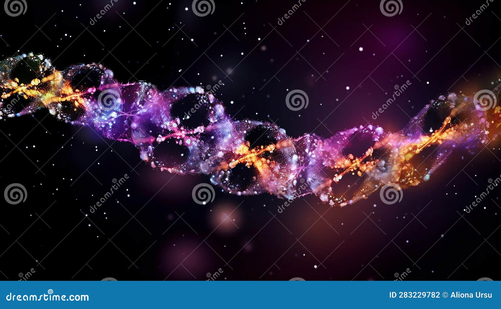 An Abstract Depiction of the DNA Molecule Floating in the Vast Expanse ...