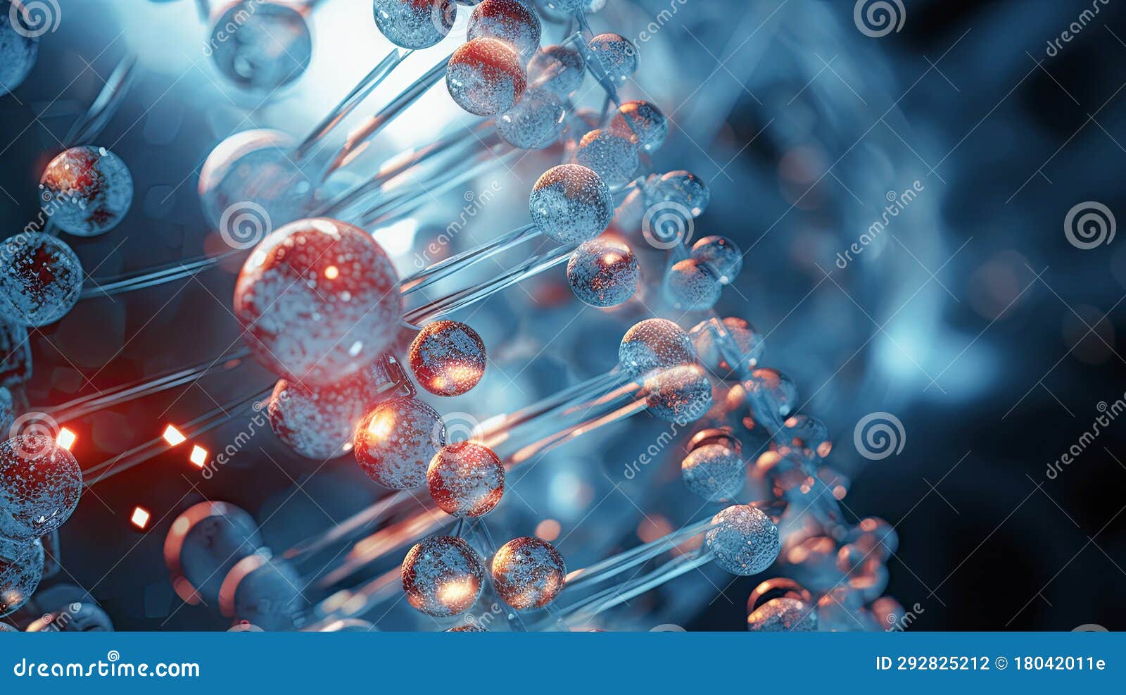Abstract Depiction of DNA and RNA Molecules Inside a Cell on Dark ...