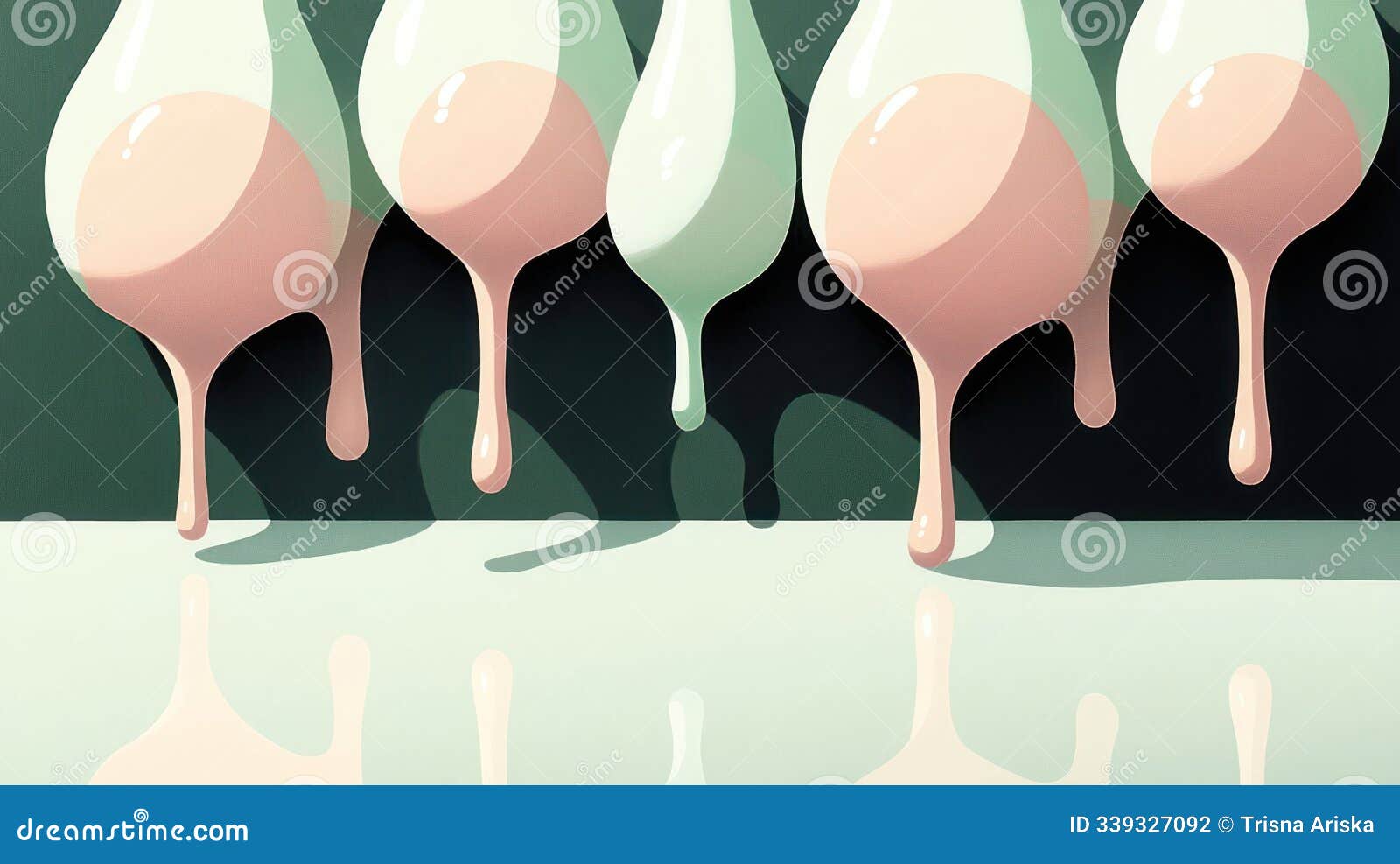 Abstract Depiction of Dripping Paint in Soft Colors, Creating a Modern ...