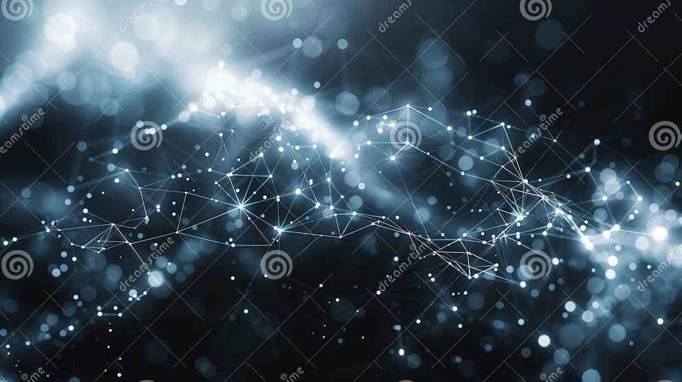 An Abstract Depiction of Glowing Particles and Interconnected ...