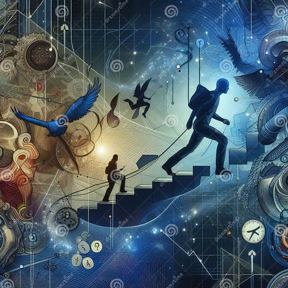 Abstract Depiction of the Human Path of Development Stock Image - Image ...