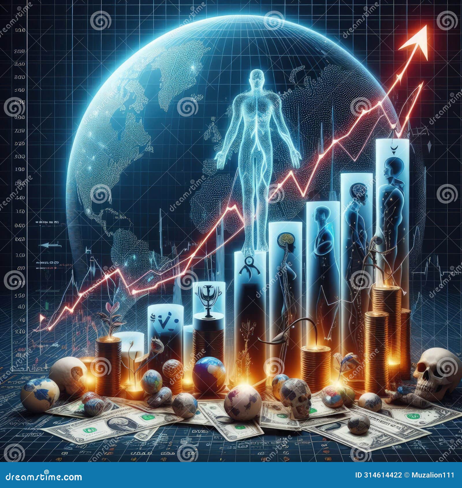 Abstract Depiction of the Human Path of Development Stock Photo - Image ...