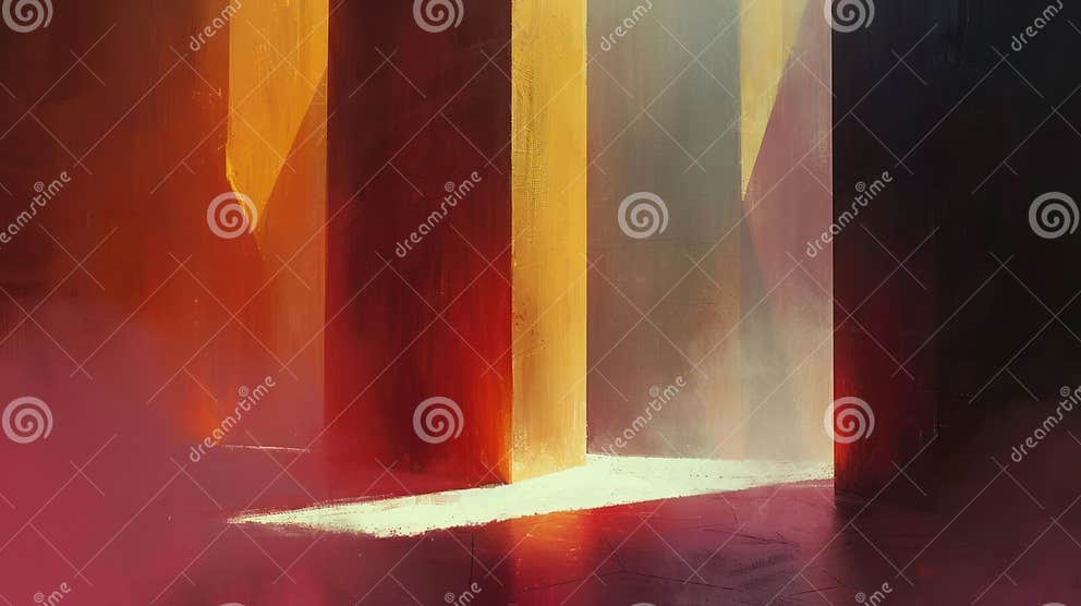Abstract Depiction of Light and Shadow in a Geometric Space Stock ...