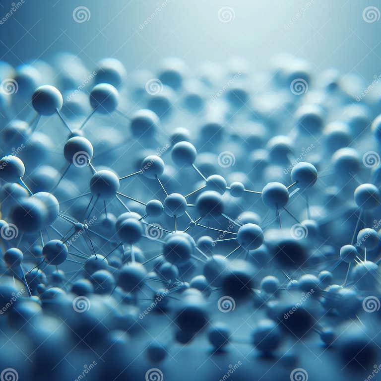 Abstract Depiction of Molecular Particles in Blue Gradients Stock Photo ...