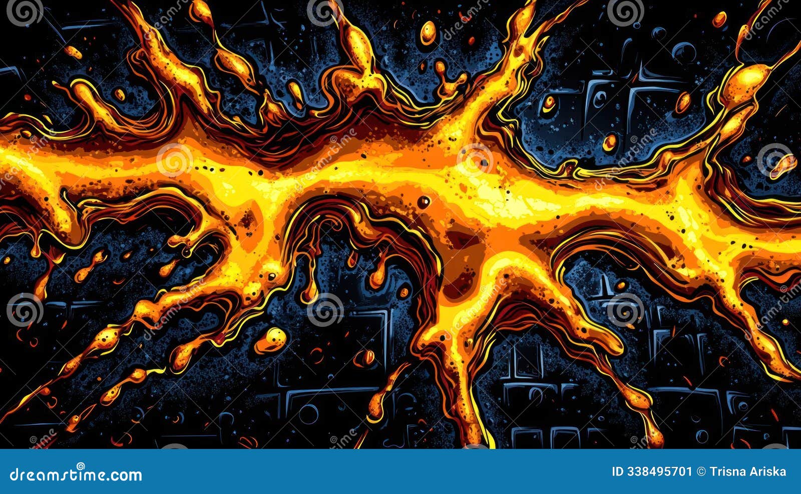 Abstract Depiction of Molten Lava with Vibrant Colors and Dynamic ...