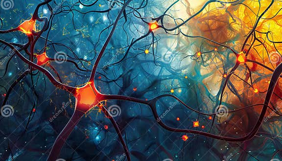 Abstract Depiction of a Neural Network S Structure Stock Illustration ...
