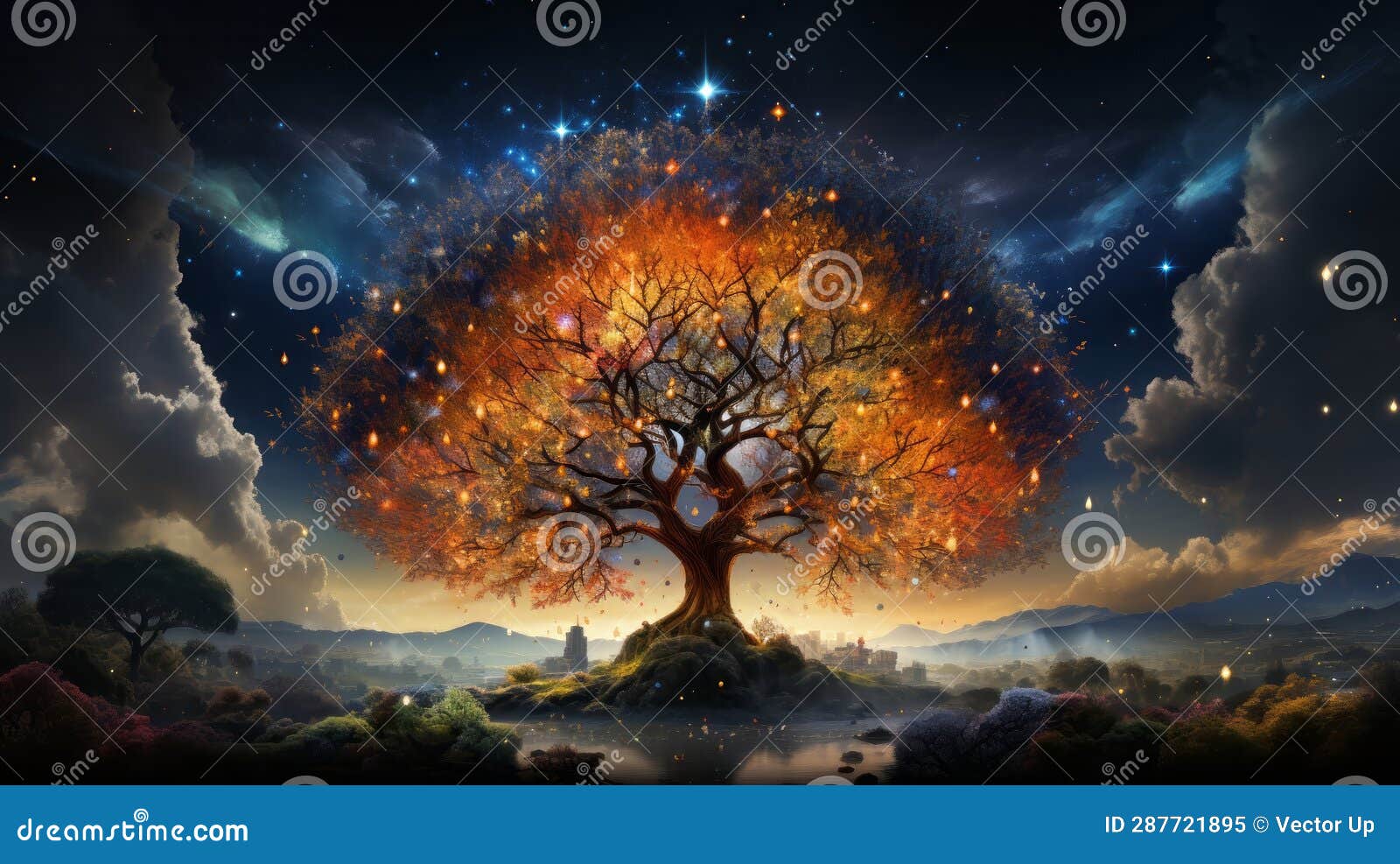An Abstract Depiction of the Tree of Life a Symbol. Generative AI ...