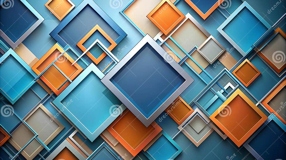 Abstract Depth: Abstract Square Background with Layered Squares and ...