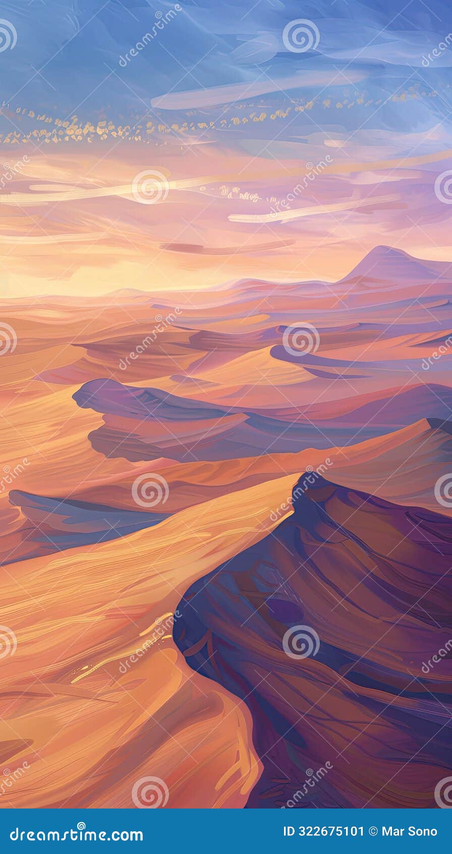 Abstract Desert Dunes at Sunset Generate AI Stock Image - Image of ...