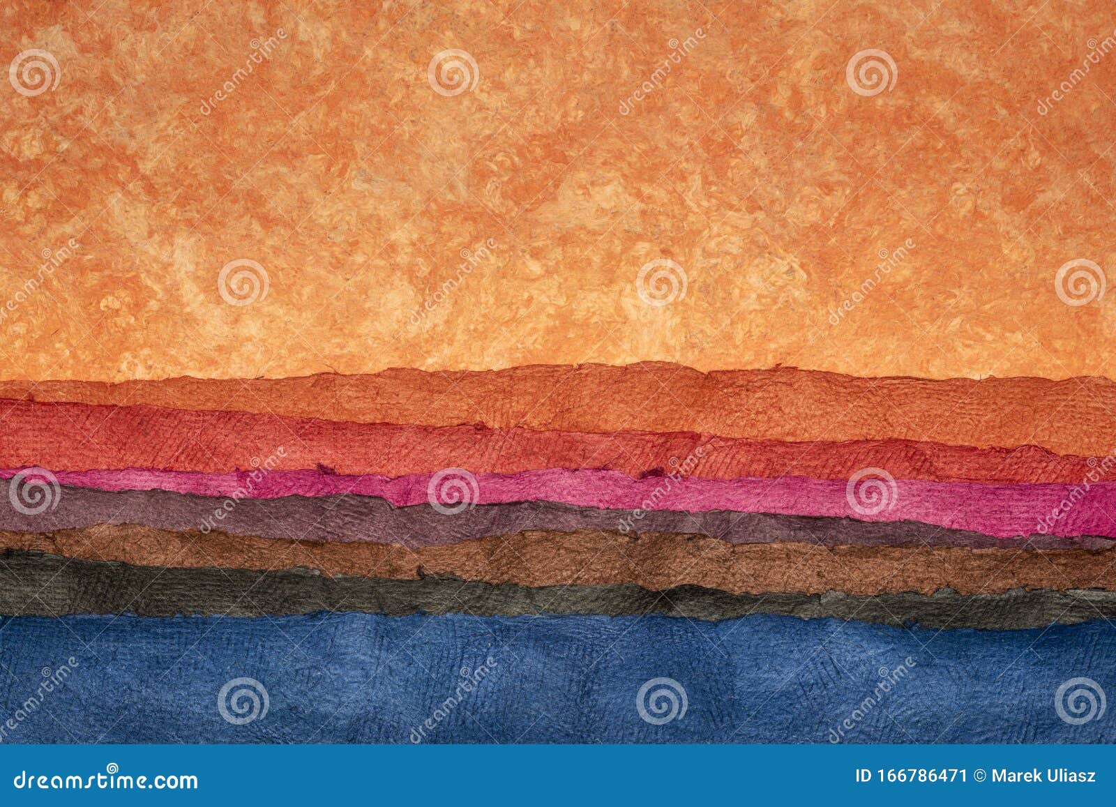 Abstract Desert Landscape - Colorful Textured Paper Sheets Stock Image ...