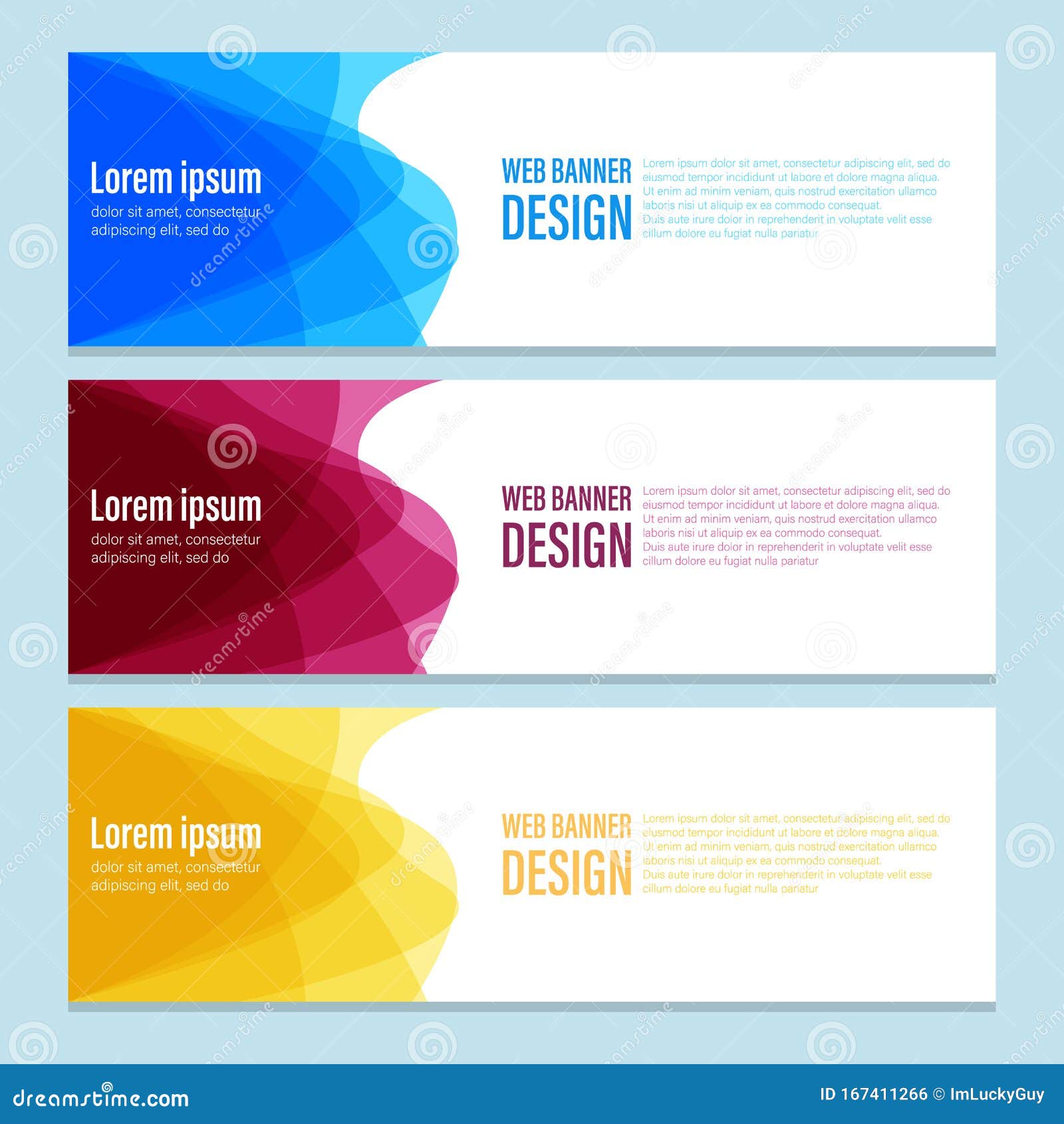 Abstract Design of Advertising Web Banner Vector Isolated Stock ...