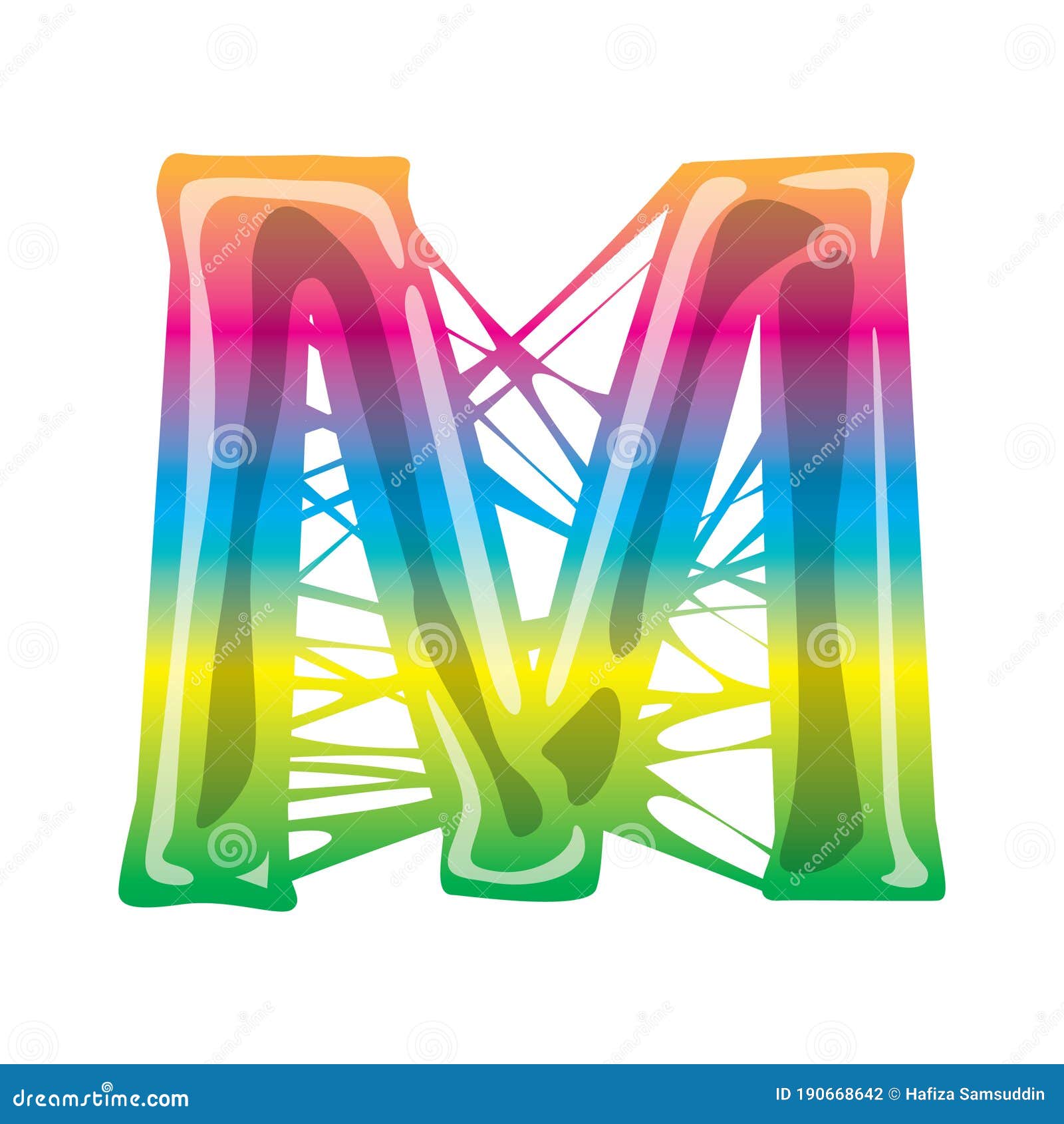 Abstract Design of Alphabet M. Vector Illustration Decorative Design ...