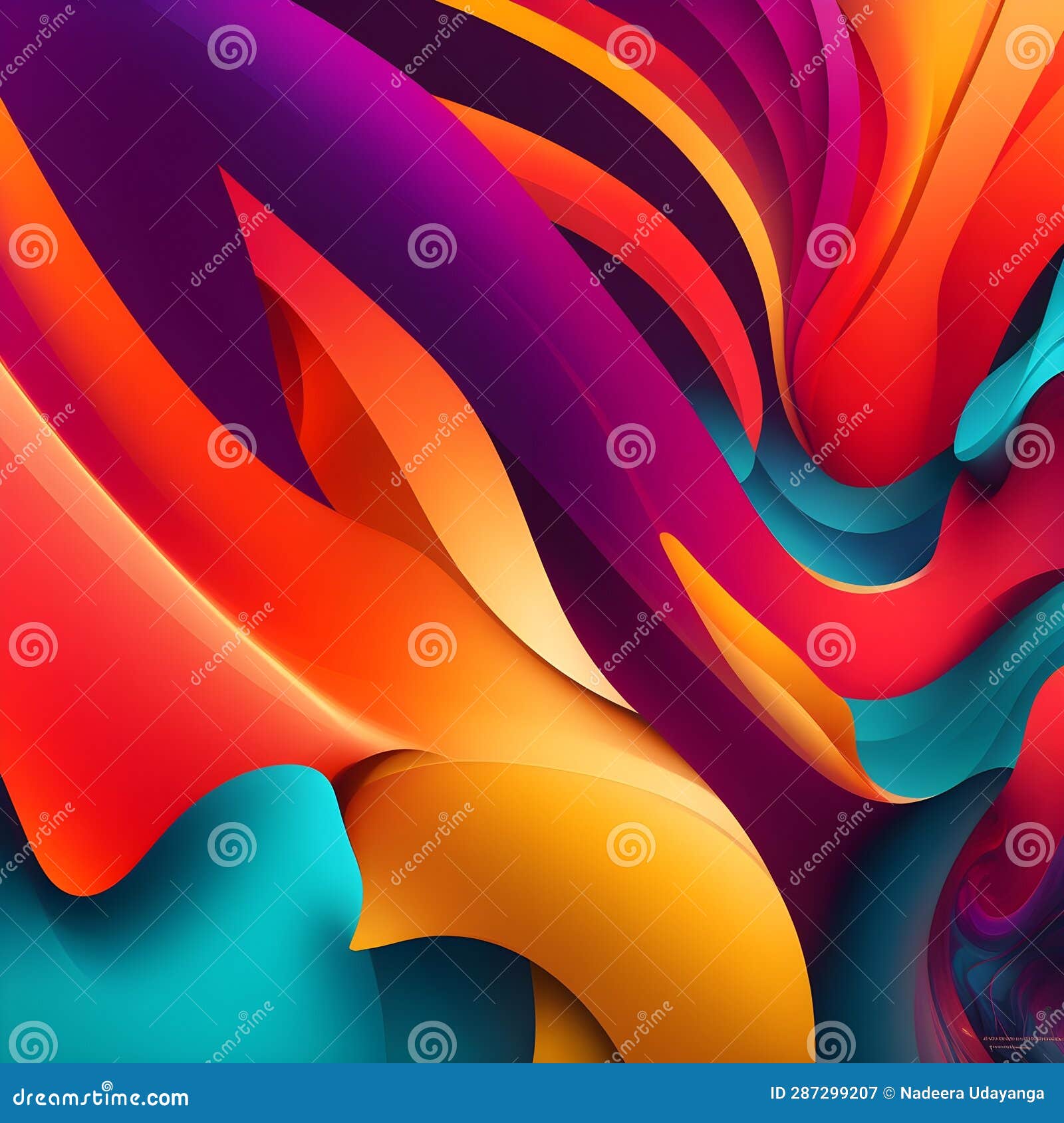 3d Colorful Abstract Wavy Illustration for Wallpaper and Background ...