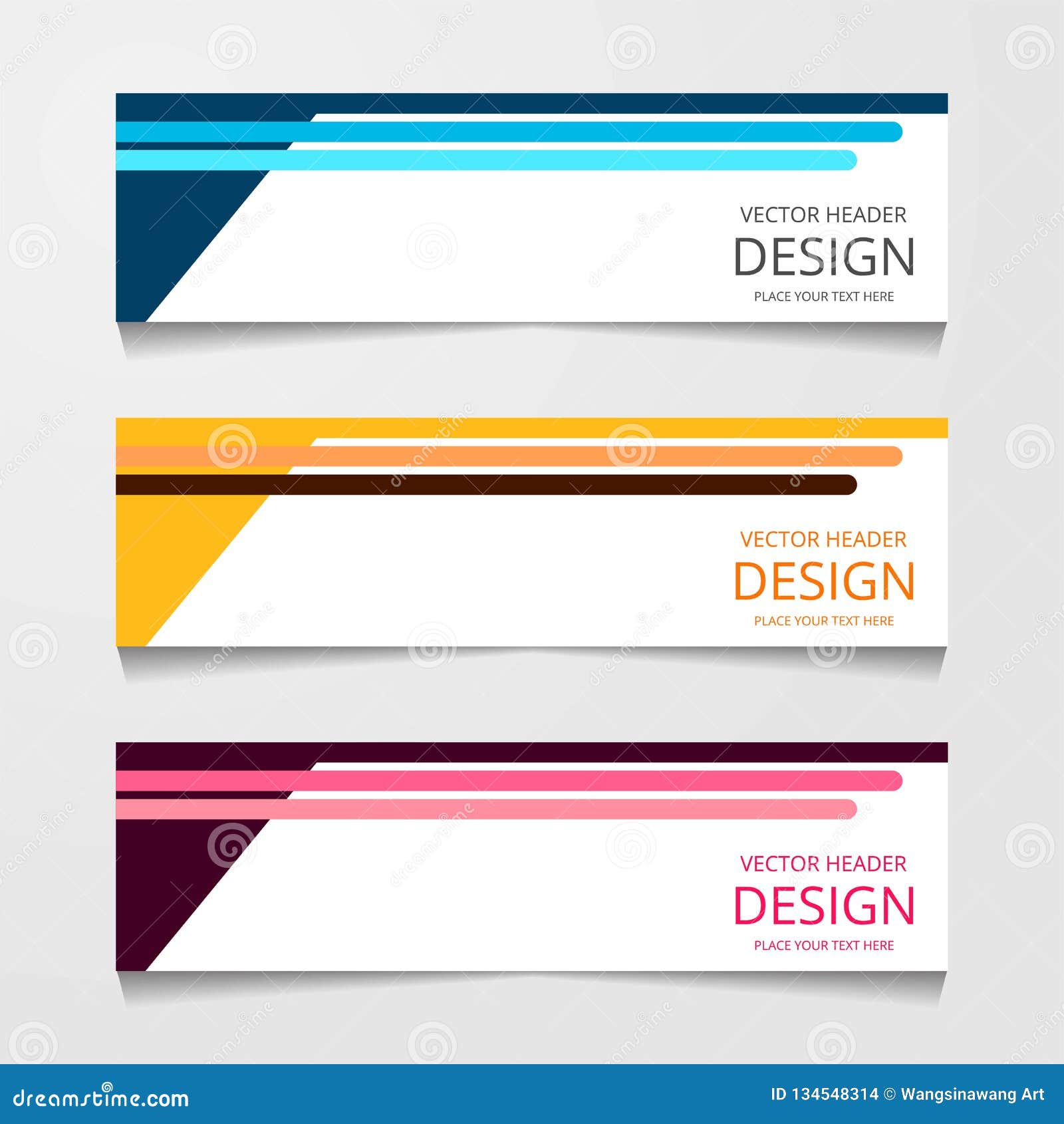Abstract Design Banner, Web Template with Three Different Color, Layout ...