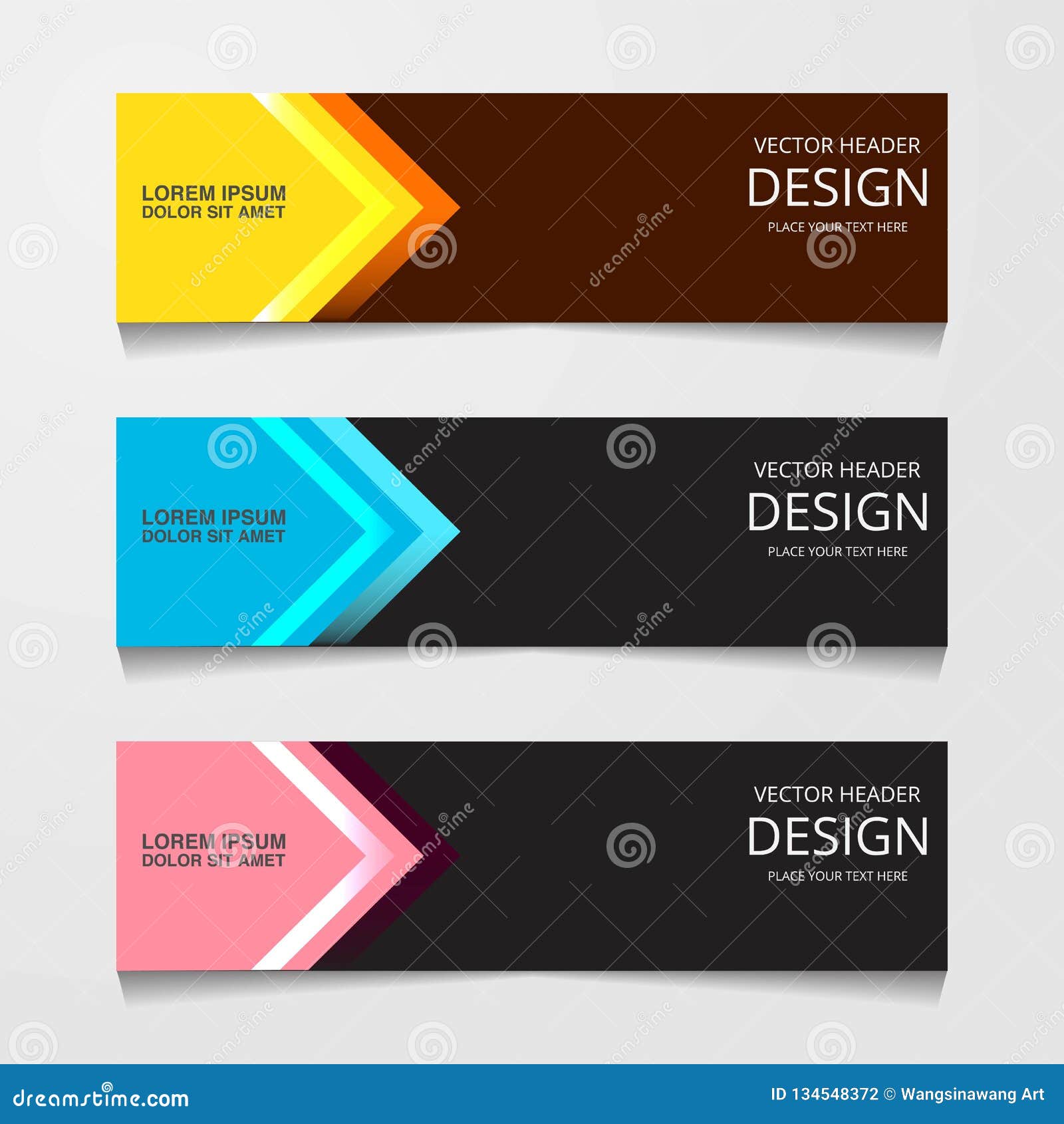 Abstract Design Banner, Web Template with Three Different Color, Layout ...