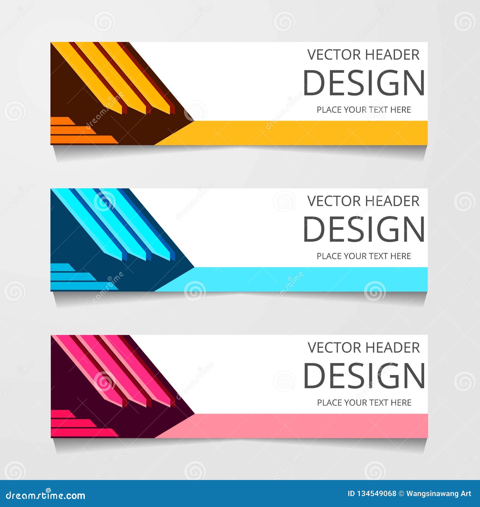 Abstract Design Banner, Web Template with Three Different Color, Layout ...