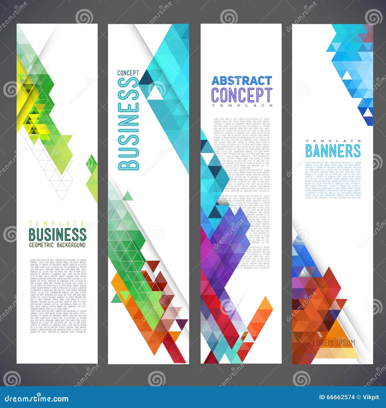 Banners Template With Abstract Triangle Pattern Background Cartoon ...