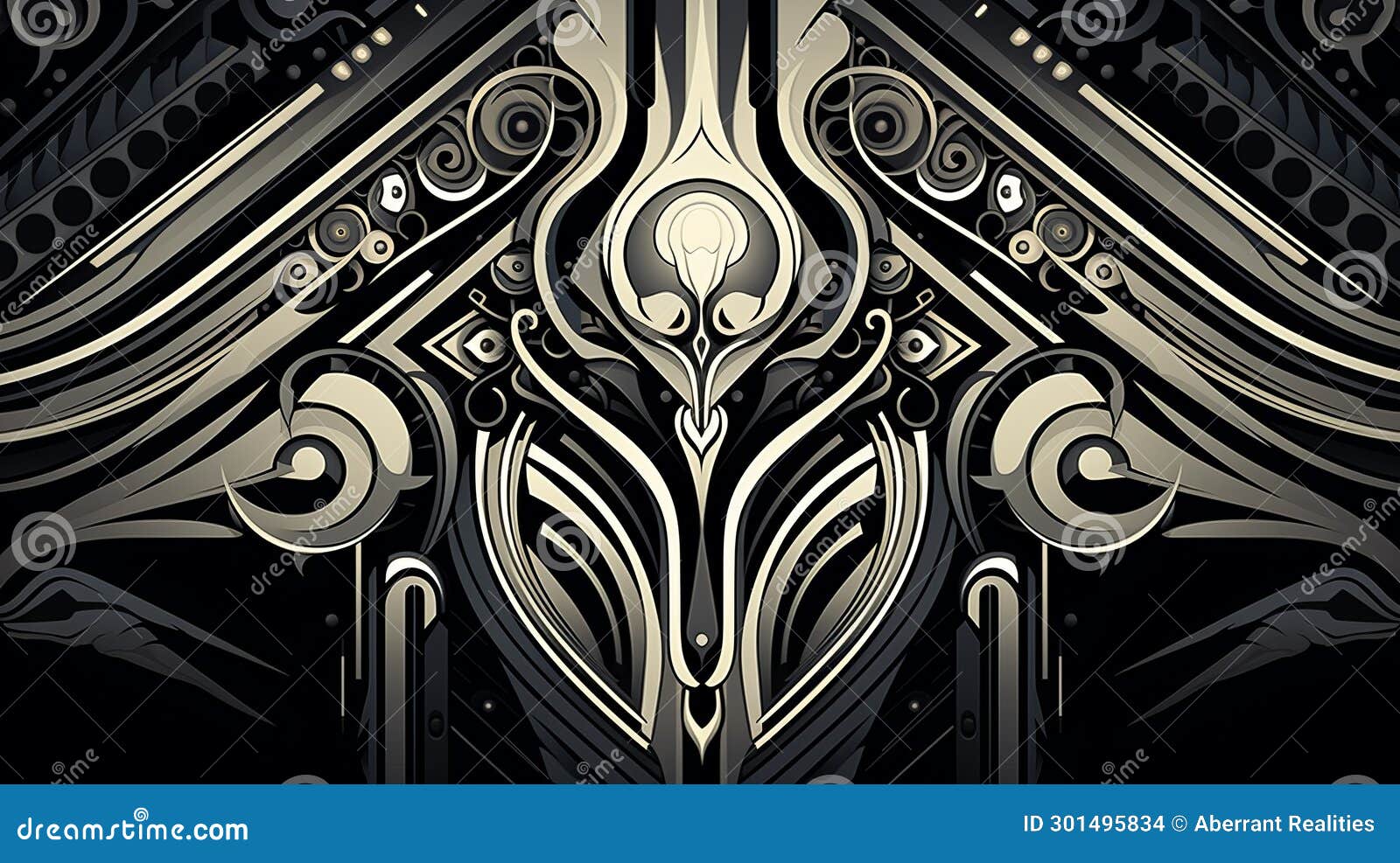 An Abstract Design on a Black Background Stock Illustration ...