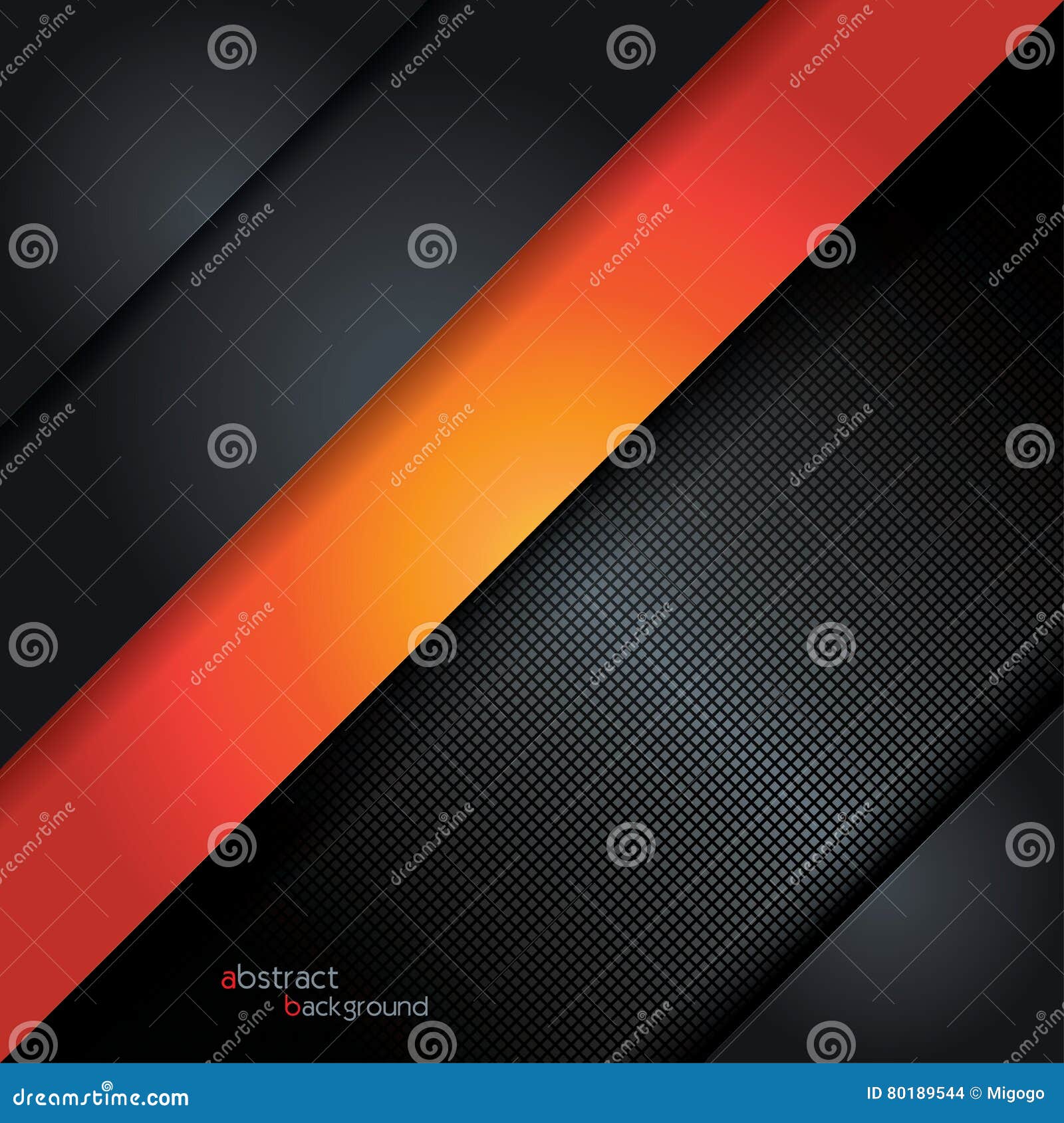Abstract Design Black Background with Orange Layer Stock Vector ...
