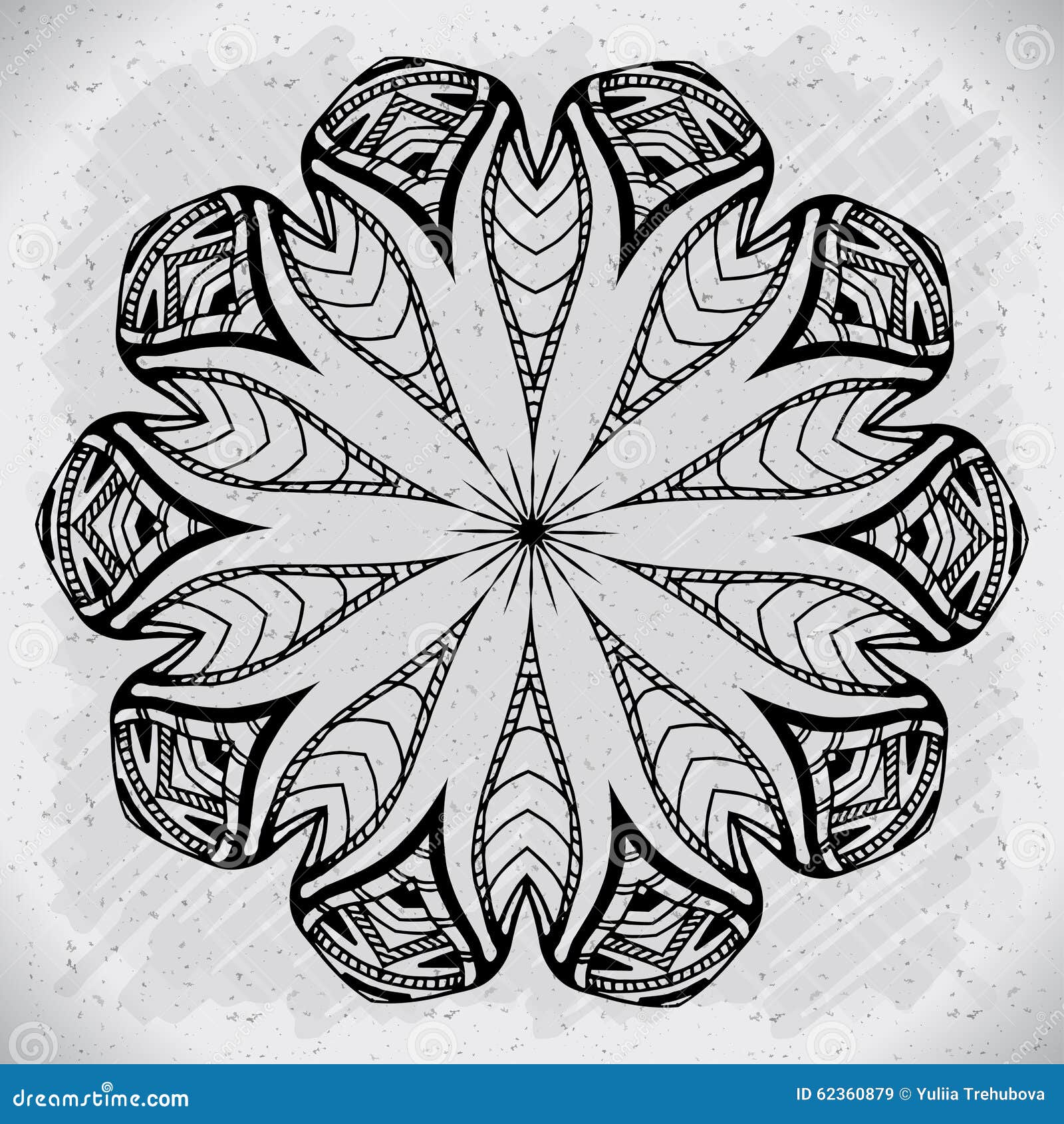 Abstract Design Black White Element. Round Mandala in Vector Stock ...