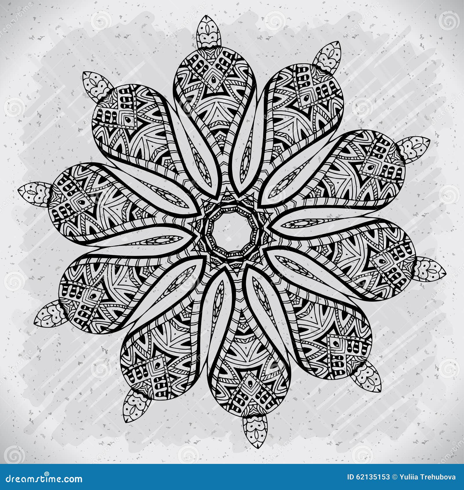 Abstract Design Black White Element. Round Mandala in Vector. Graphic ...