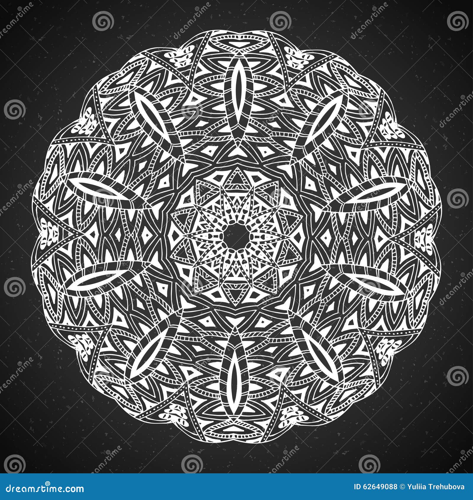 Abstract Design Black White Element. Round Mandala in Vector. Graphic ...