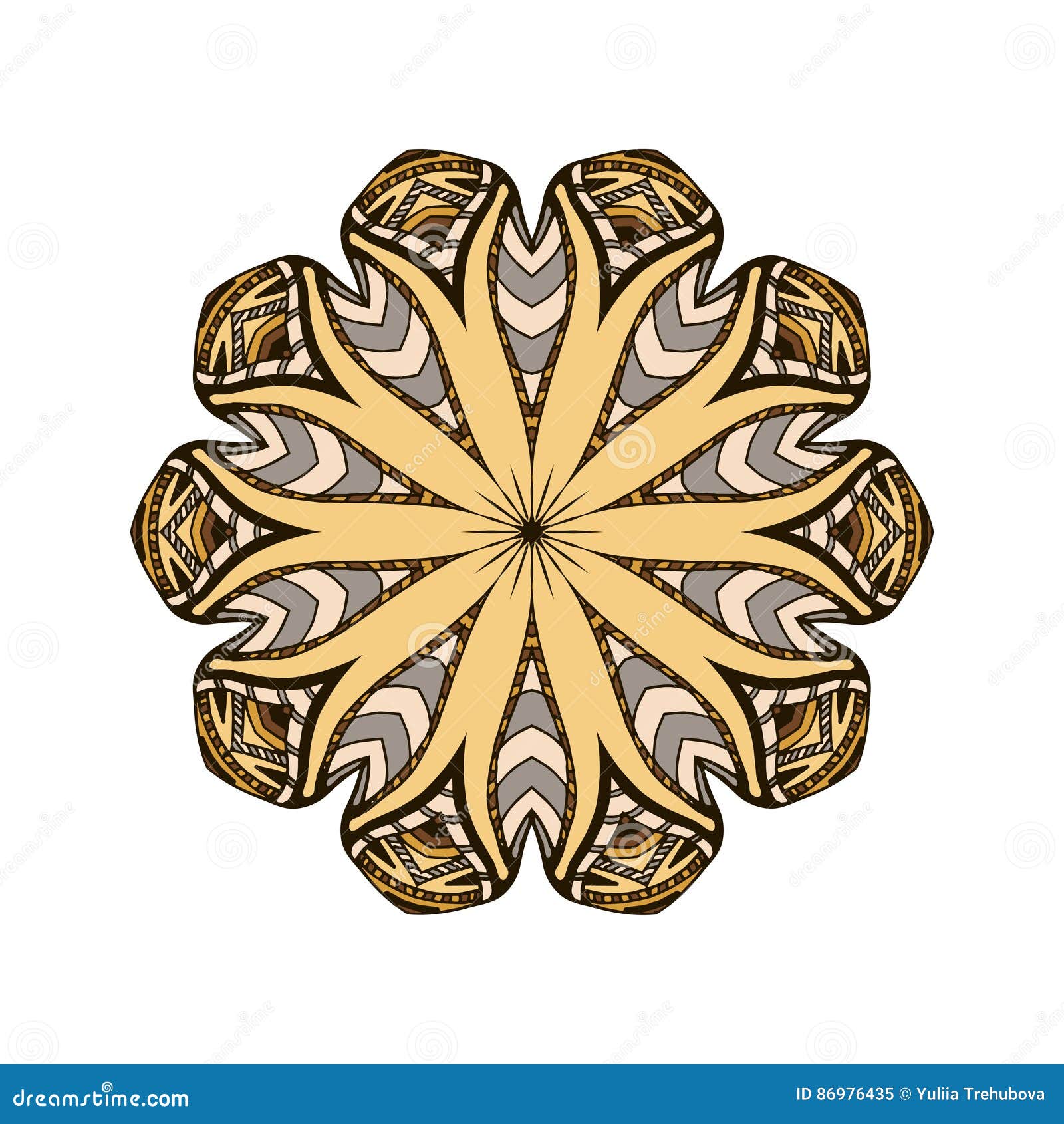 Abstract Design Black White Element. Round Mandala in Vector. Graphic ...