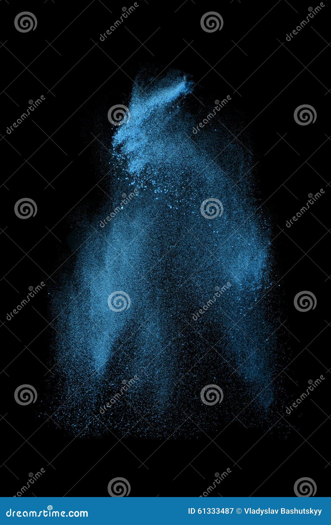 Abstract Design of Blue Powder Cloud Against Dark Stock Image - Image ...